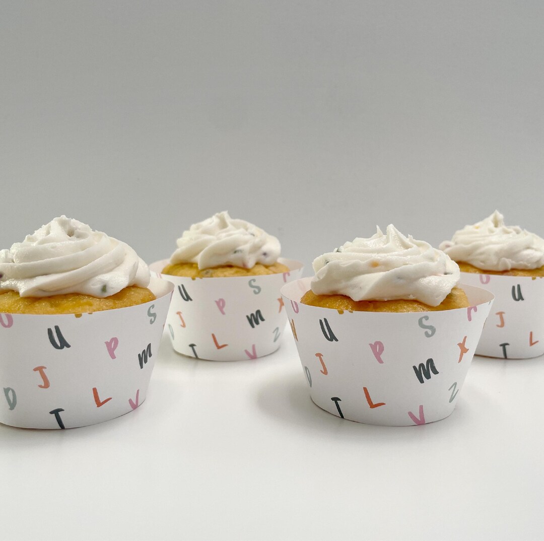 Alphabet Cupcake Wrappers | Printable Download | Instant Download - Etsy