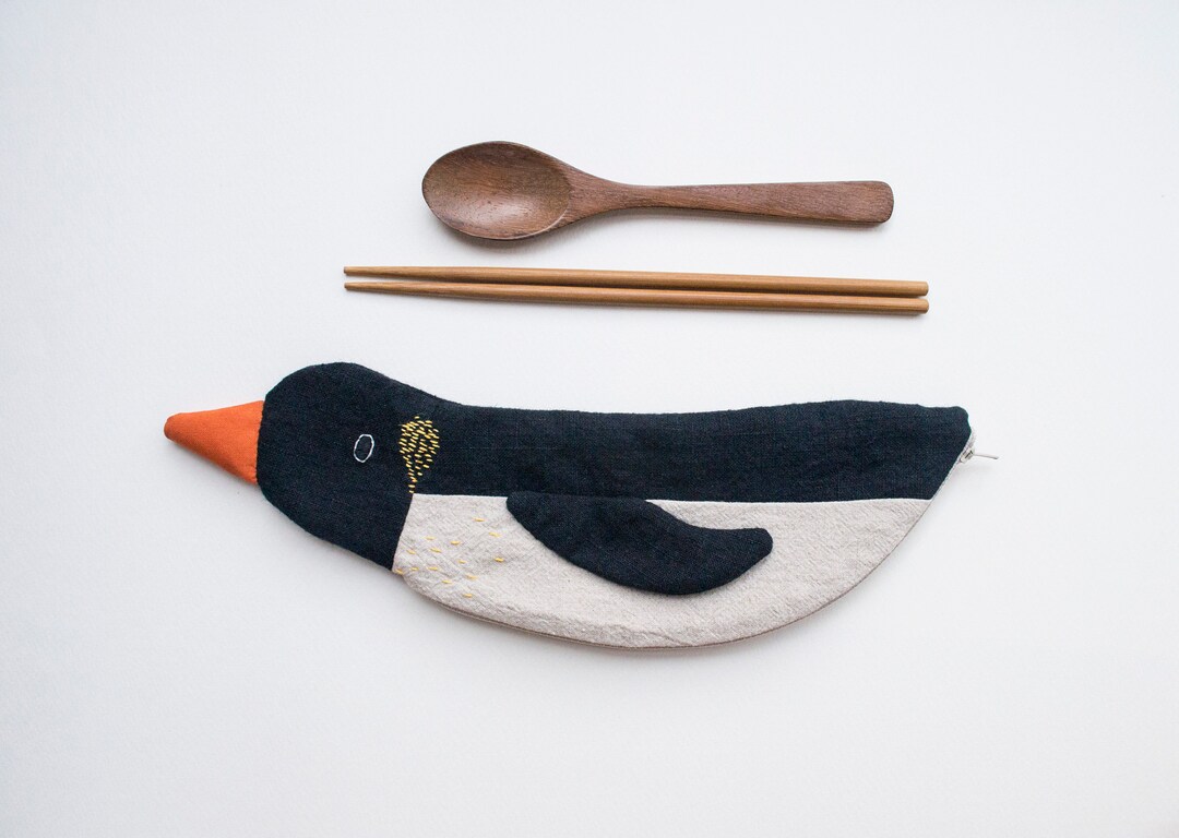 Penguin Travel Cutlery Pouch Case - Etsy
