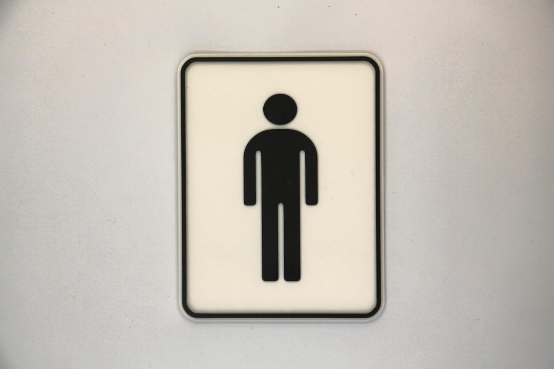 Male Bathroom Door Sign Male WC Sign Male Toilet Door Plaque Male ...