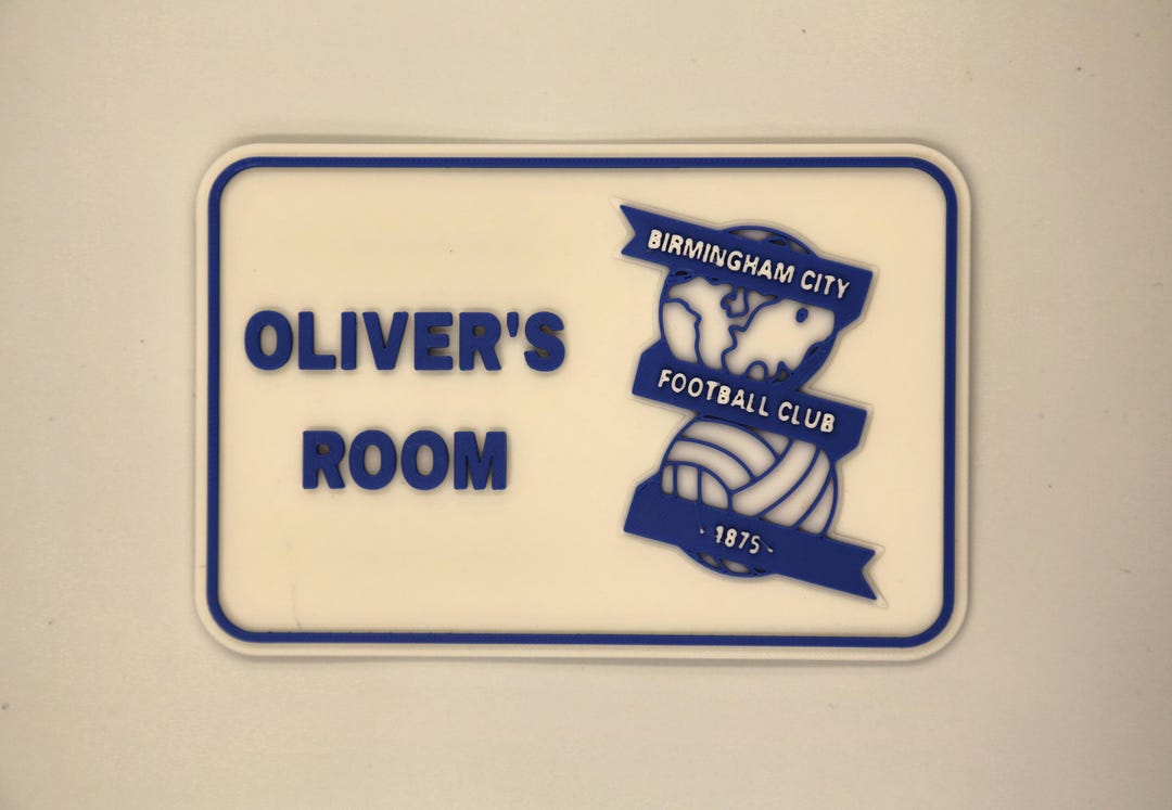 Birmingham City Name Door Sign Personalised Football Door Sign bedroom ...