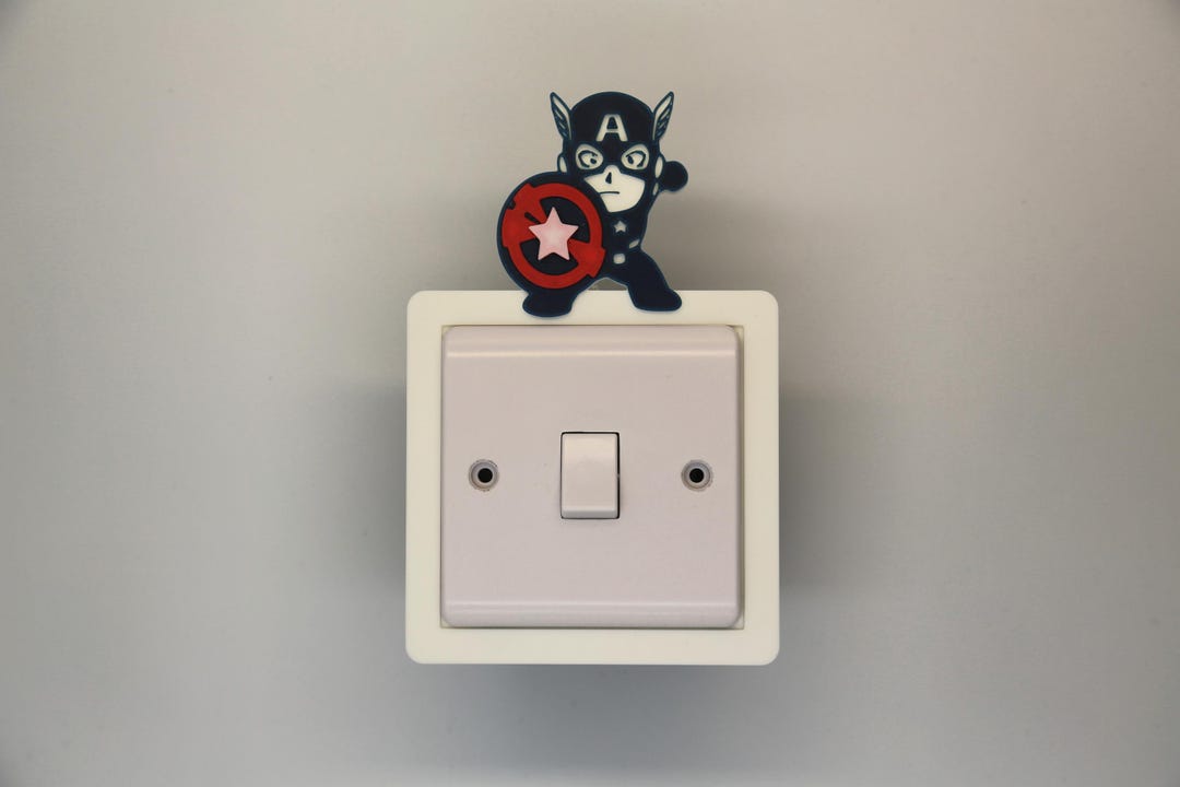 Captain America - Light Switch or Socket Surround - Play Room - Bedroom ...