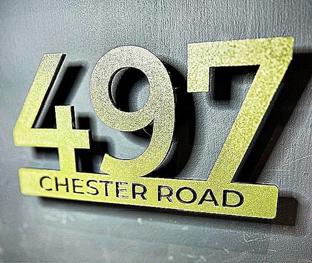 3D Printed House Number Sign Modern Personalised Address Plaque ...