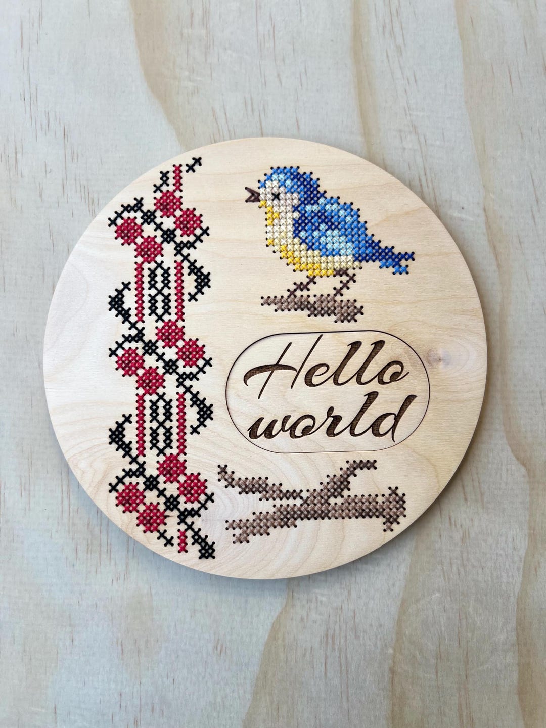 Handmade Wooden Milestone Discs | Ukrainian Embroidery & Cross-stitch ...