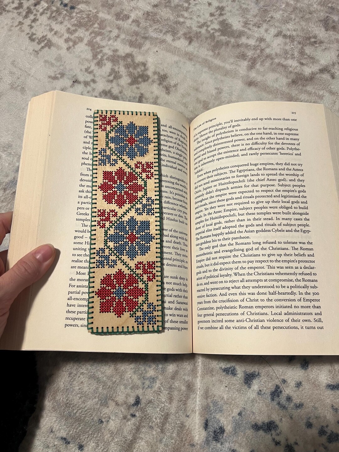 Palestinian Embroidered Wooden Bookmark – Ramallah Pattern - Etsy