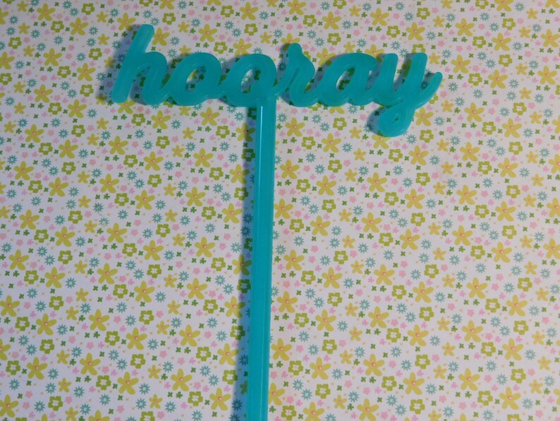 Vintage Look Cake Topper - Hooray for Birthdays Graduation Baby ...