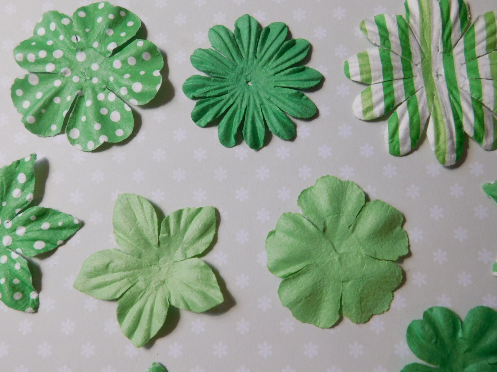 Variety of Paper Posies Flowers Green for Spring and St. - Etsy