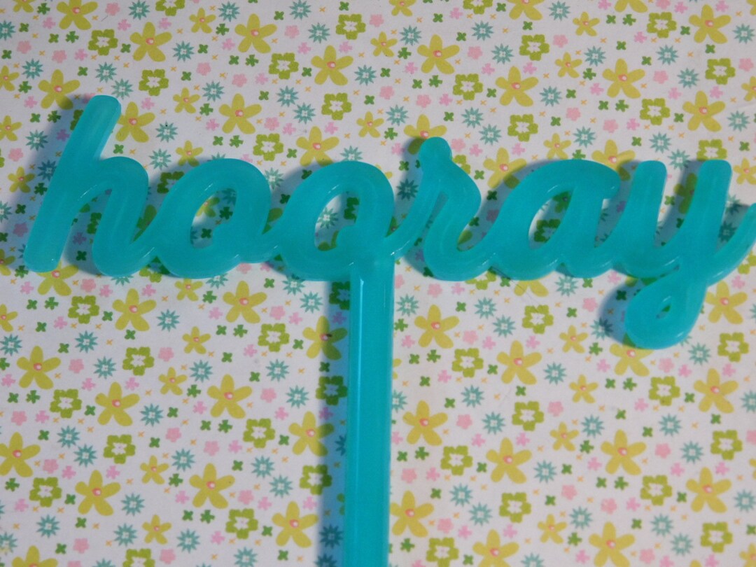 Vintage Look Cake Topper - Hooray for Birthdays Graduation Baby ...