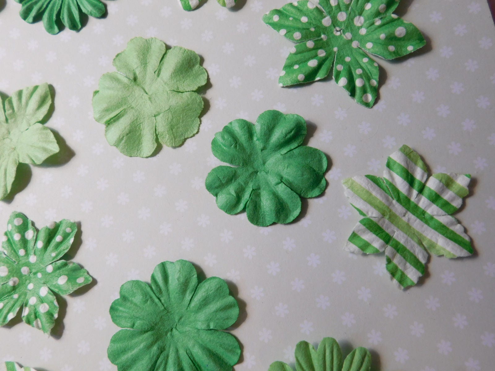 Variety of Paper Posies Flowers Green for Spring and St. - Etsy