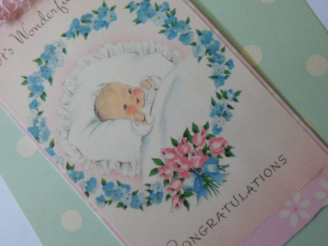 Handmade Baby Girl Baby Gift or Shower Gift Tag - Etsy