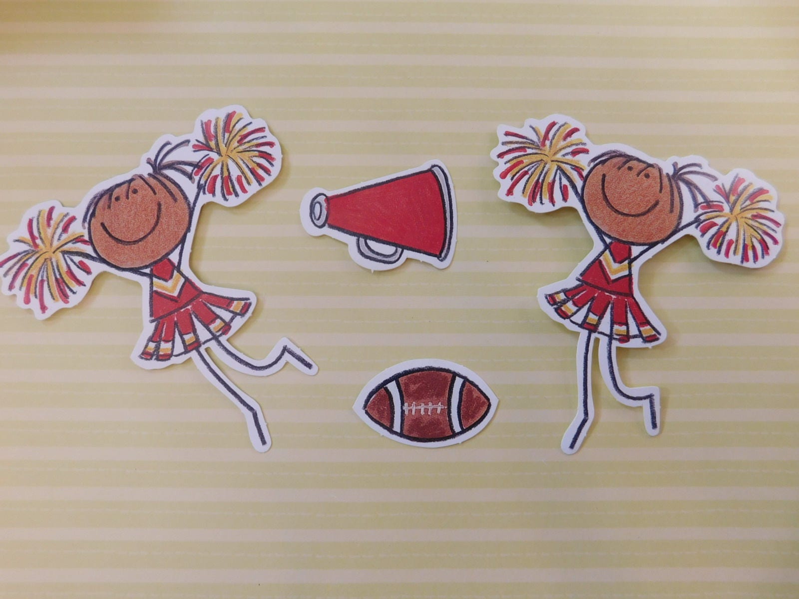 African American Cheerleader Football Paper Pieces/die Cut Shapes ...