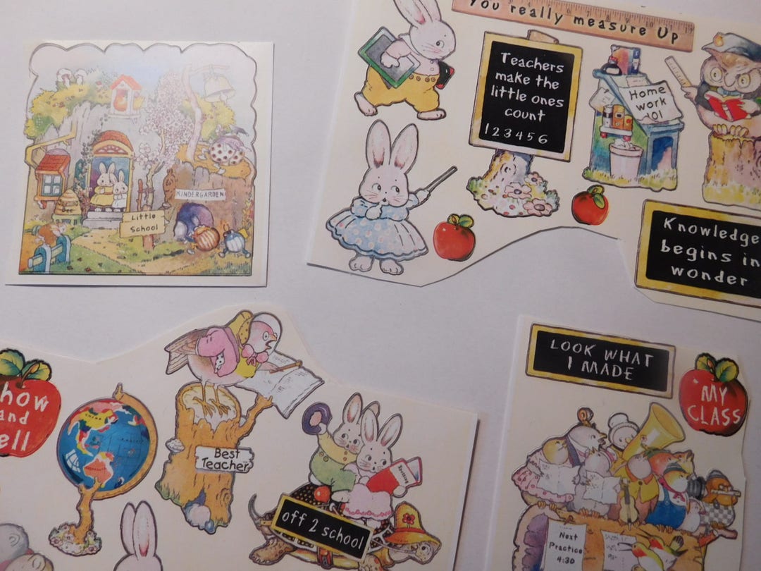 Back to School Stickers - Arts and Crafts Scrapbook Supplies - Vintage ...