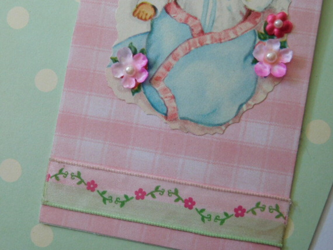 Handmade Baby Girl Baby Gift or Shower Gift Tag - Etsy