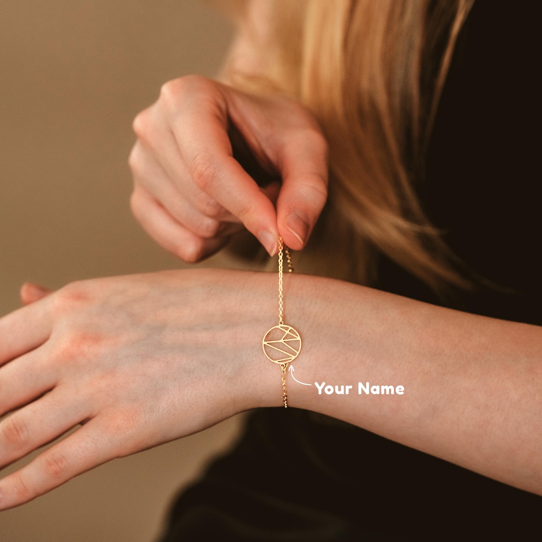 Custom Name Logo Bracelet, Monogram Bracelet, Unique Design Name Logo ...