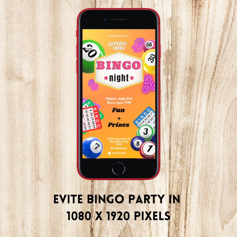 Bingo Flyer Partyinvitation, Editable Bingo Night Invitation, Fun Bingo ...