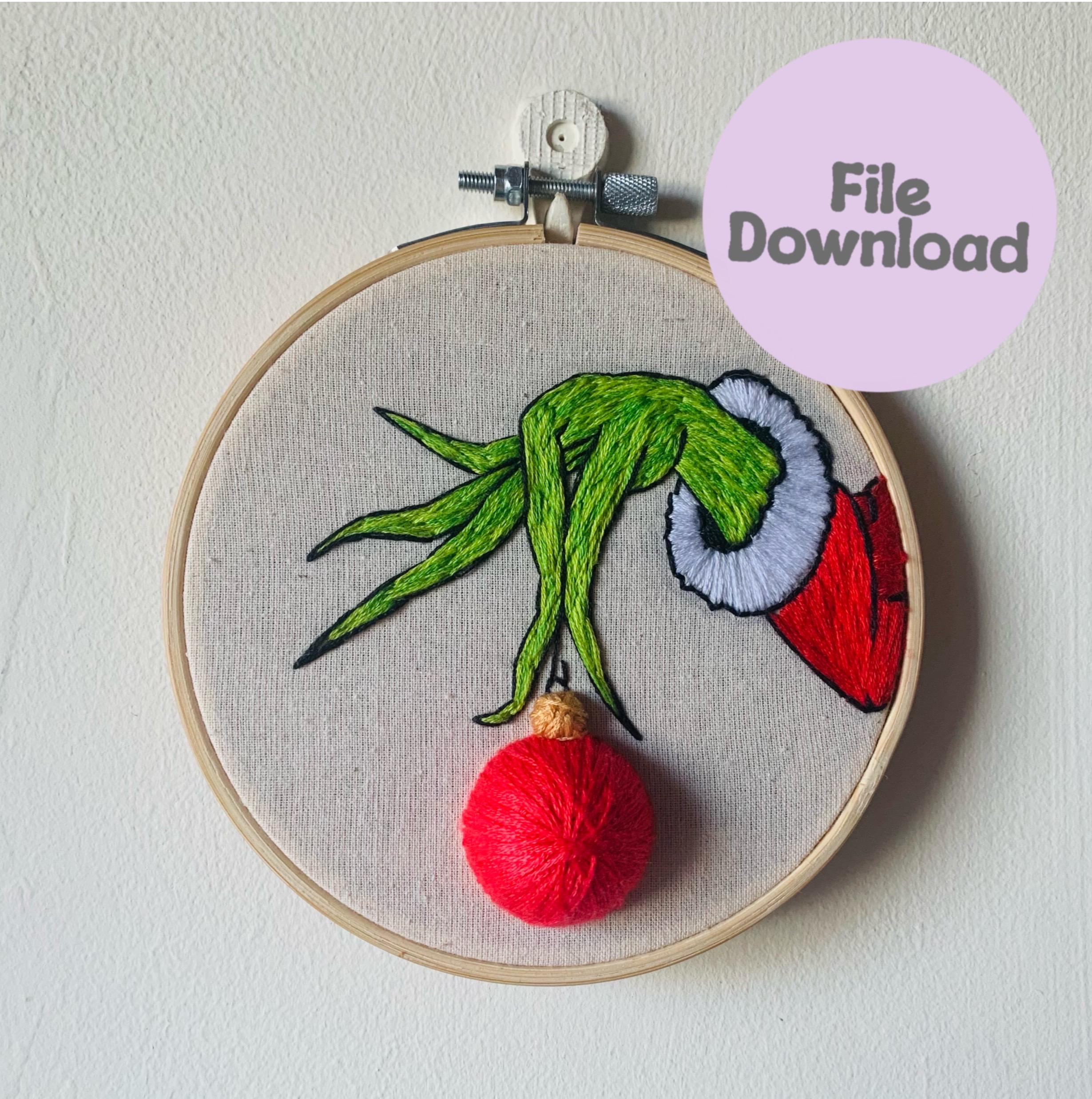 Grinch Hand Embroidery Pattern, PDF Template Download, Includes DCM ...