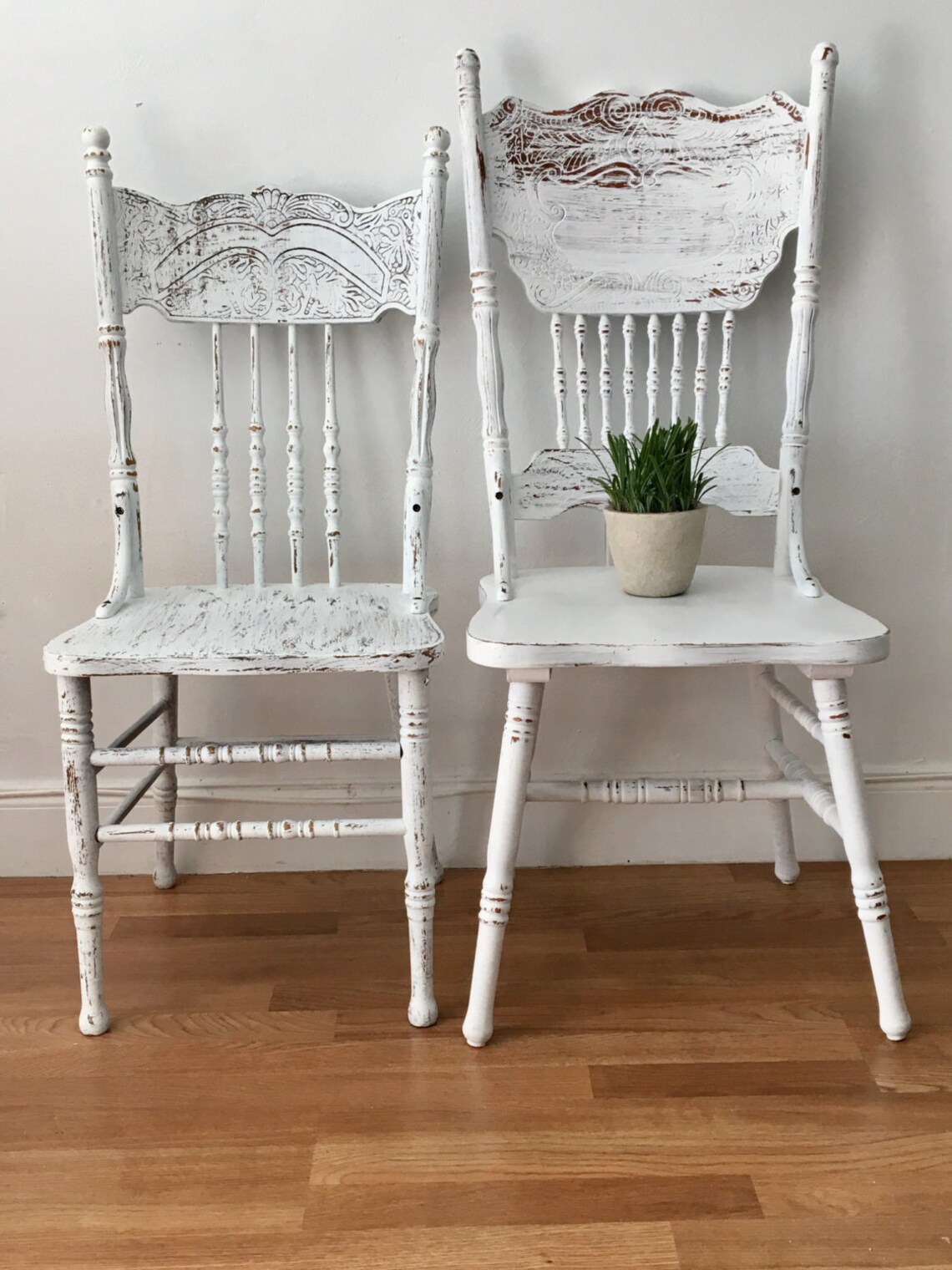 Vintage Wood Rustic Dining Chairs Set 2 - Etsy