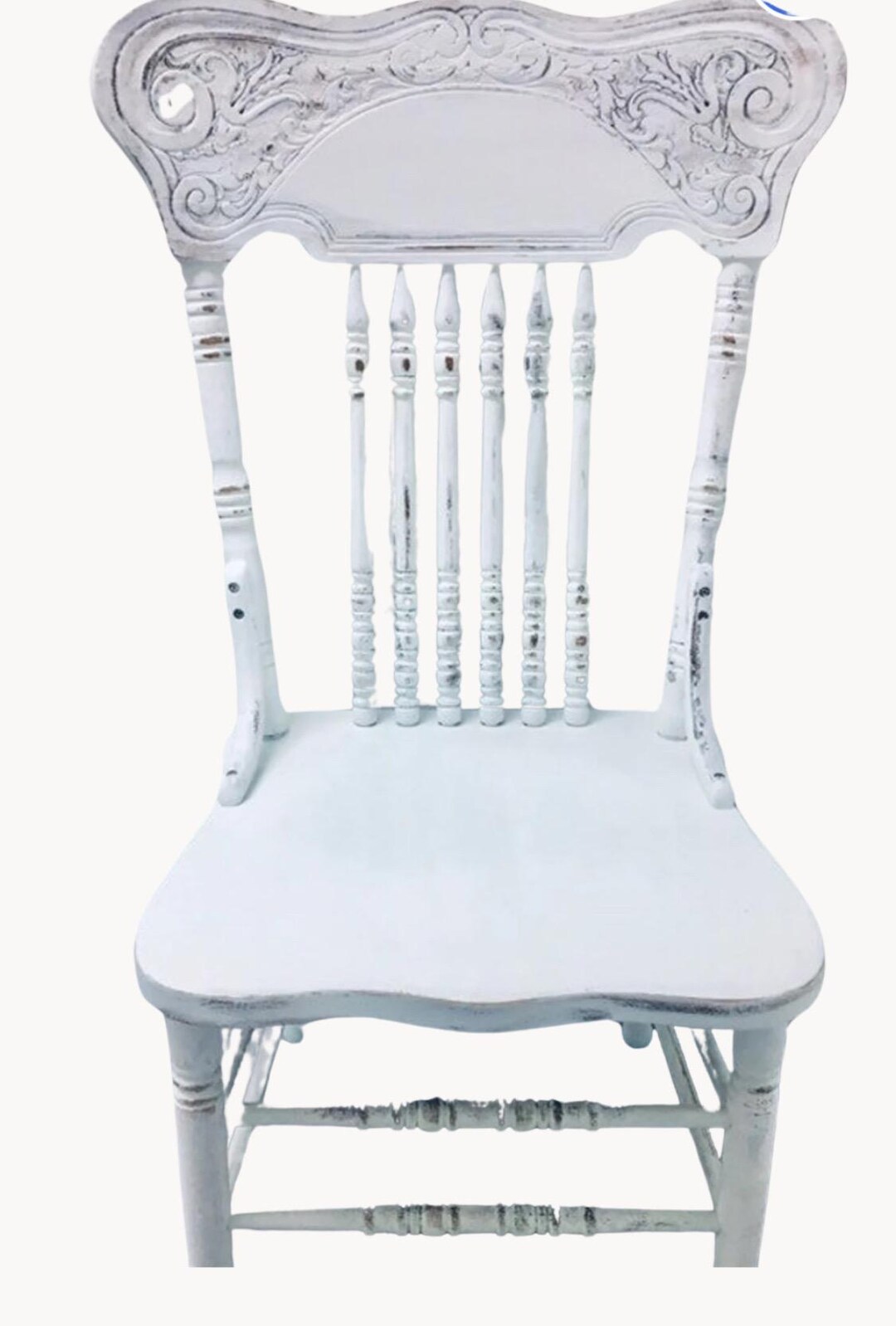 Shabby Chic Farm Chair Four Antique Forest Green and Wood Custom Chairs ...