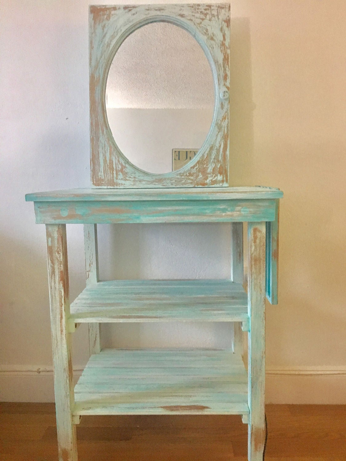 White Distressed Bathroom Mirror - Etsy