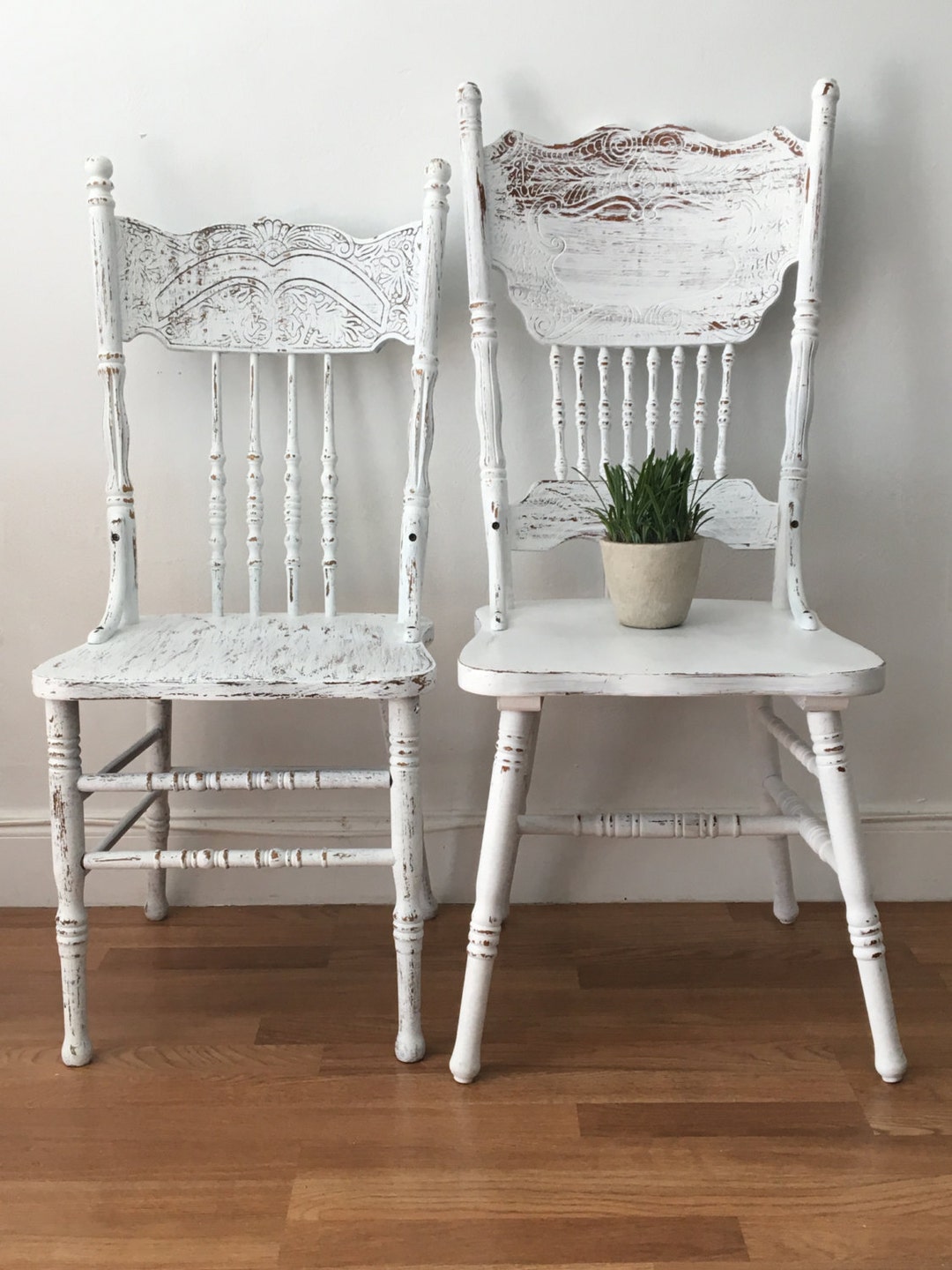 Vintage Wood Rustic Dining Chairs Set 2 - Etsy