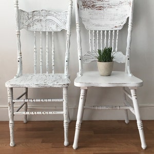 Vintage Wood Rustic Dining Chairs Set 2 - Etsy