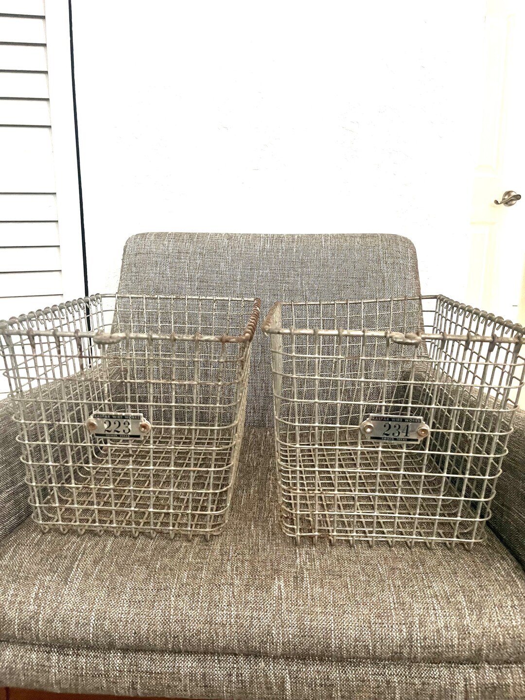 Vintage Metal Wire Wine Crate French Wire Oyster Basket Antique Crate ...