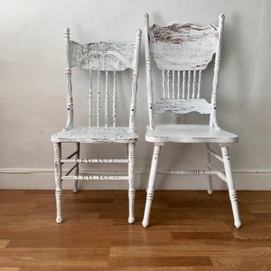 Vintage Wood Rustic Dining Chairs Set 2 - Etsy