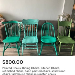 Custom Painted Wood Dining Chairs: Distressed Rustic Farmhouse Style - Etsy