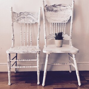 Vintage Wood Rustic Dining Chairs Set 2 - Etsy
