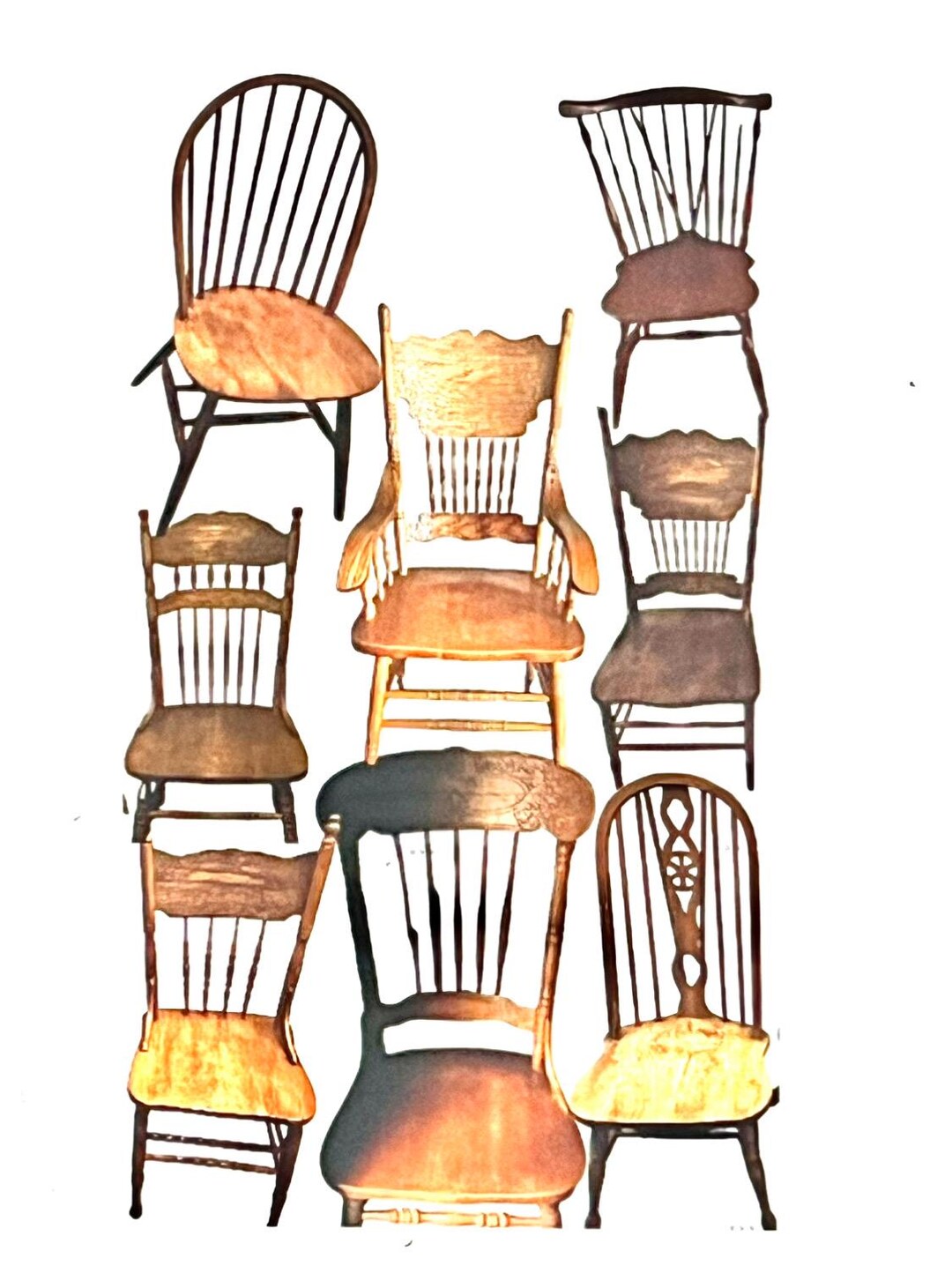 Farmhouse Chairs Pick Any Color You Want Vintage Wood Rustic Dining ...