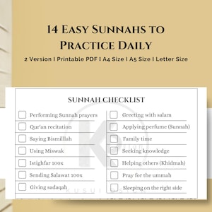Sunnah Daily Checklist 2025: Muslim Planner (PDF, A4/a5/letter) - Etsy