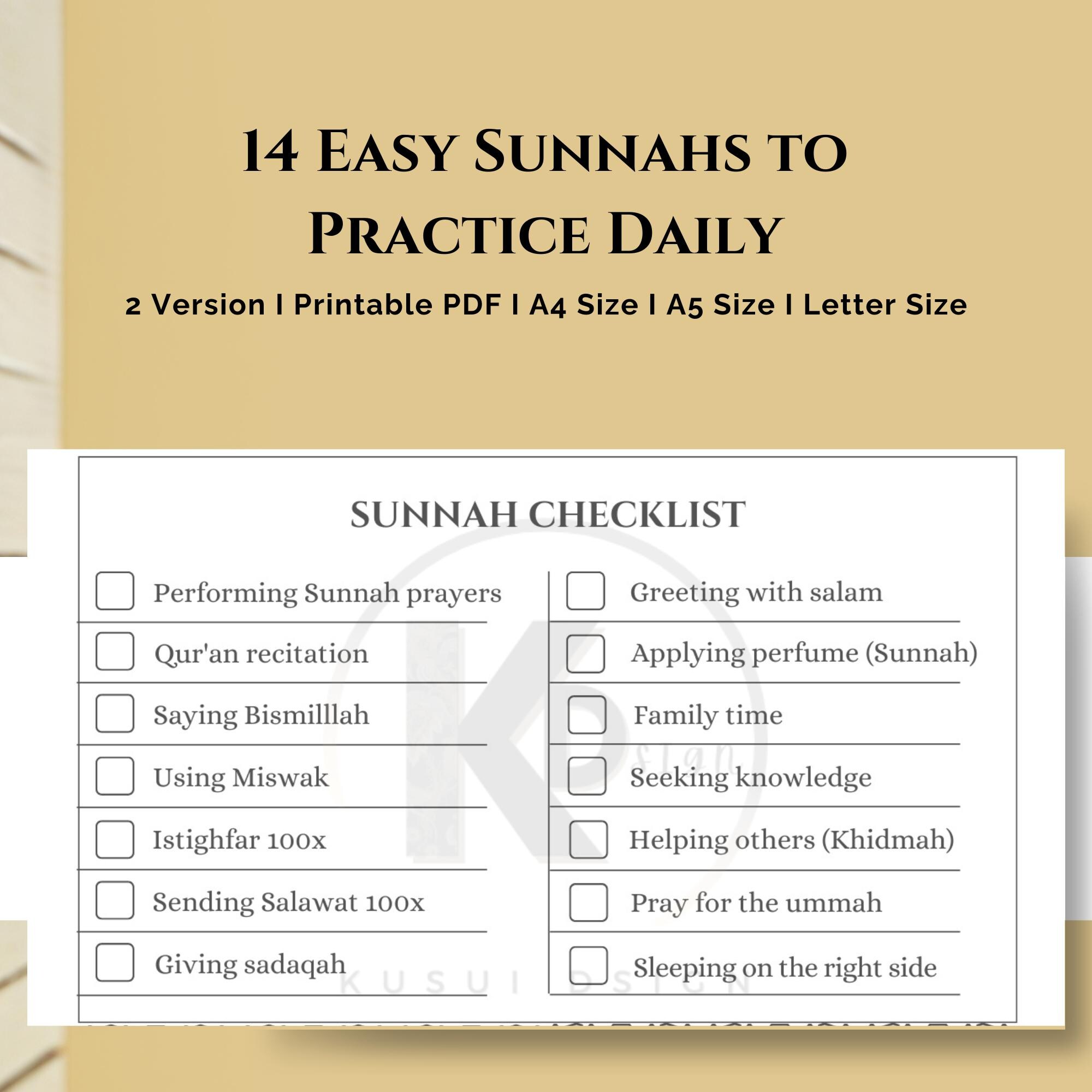 Sunnah Daily Checklist 2025: Muslim Planner (PDF, A4/a5/letter) - Etsy