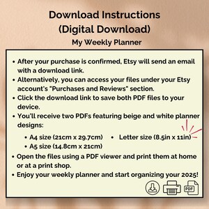 Minimalist Weekly Planner PDF, Monthly Weekly Planner, A4, A5, Letter ...