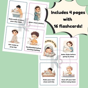 Sleeping Etiquette for Kids Printable: Islamic Adab Flashcards ...
