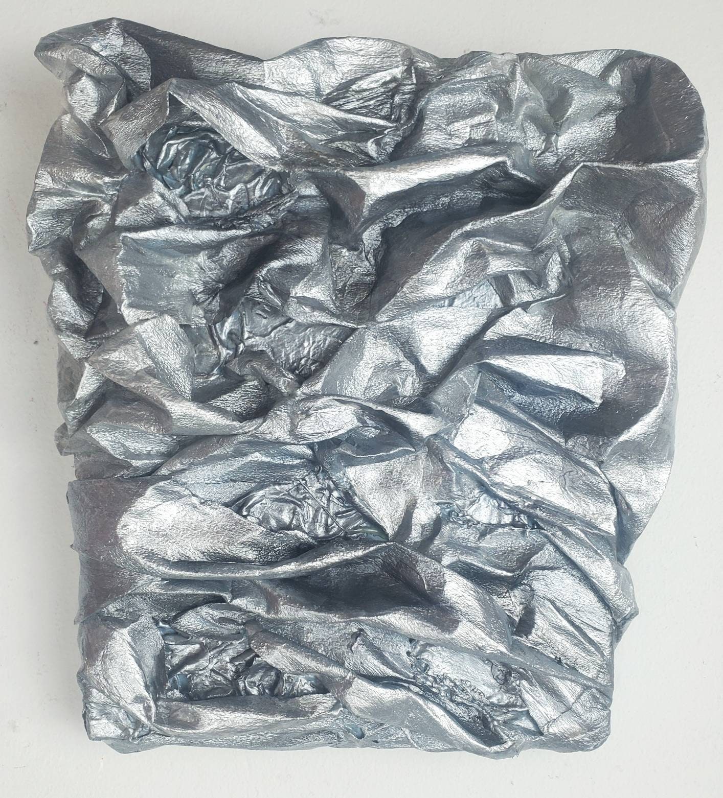 Echoes of Silver Whisper 2 Metallic Silver Sculptural Acrylic Mixed ...