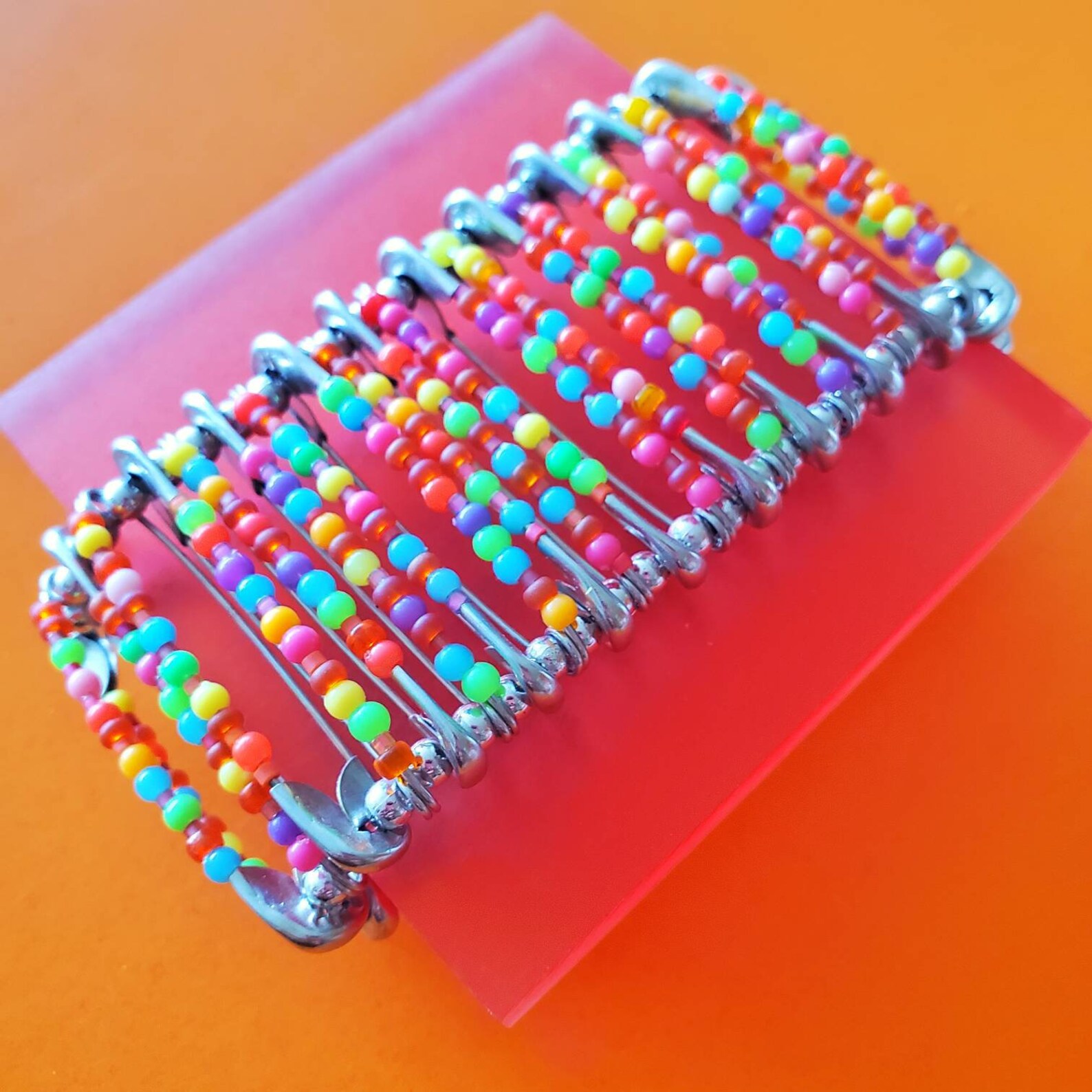 Safety Pin Bracelet - Eye Candy - Etsy