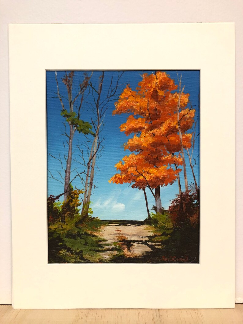 Print of Path With Orange Tree, 8x10 Print With 11x14 Mat, Reproduction ...
