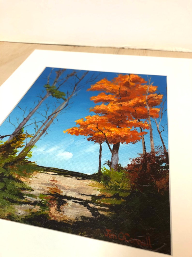 Print of Path With Orange Tree, 8x10 Print With 11x14 Mat, Reproduction ...