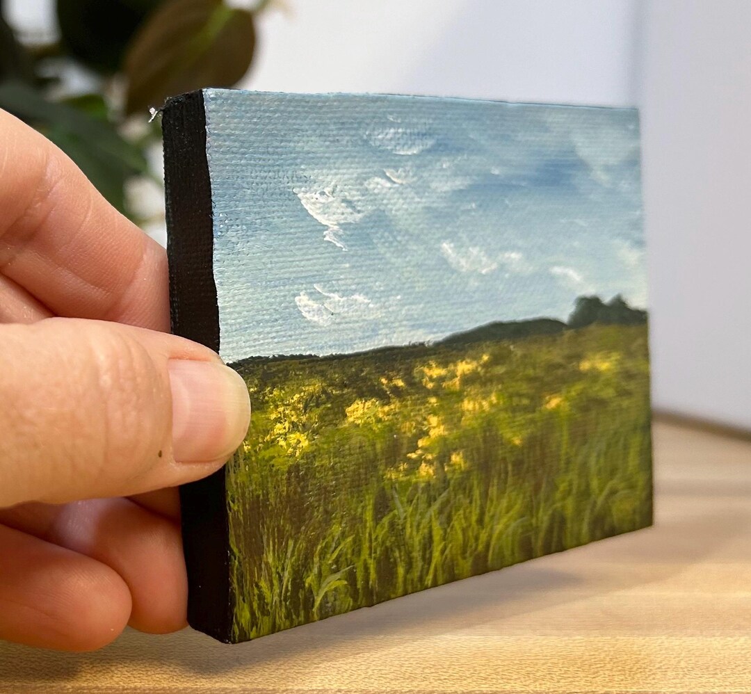 Original Acrylic 3x4 Painting on Small Canvas Easel Included Hand ...