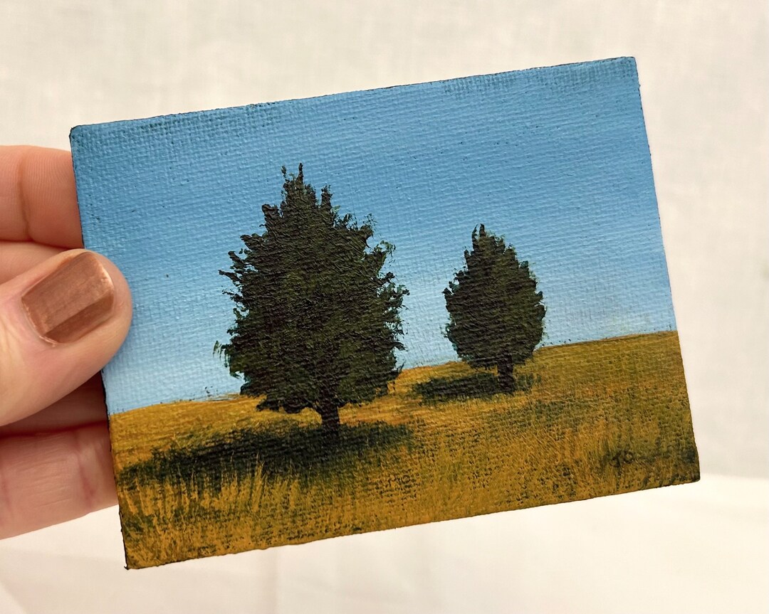 Original Acrylic 3x4 Painting on Small Canvas Easel Included Hand ...