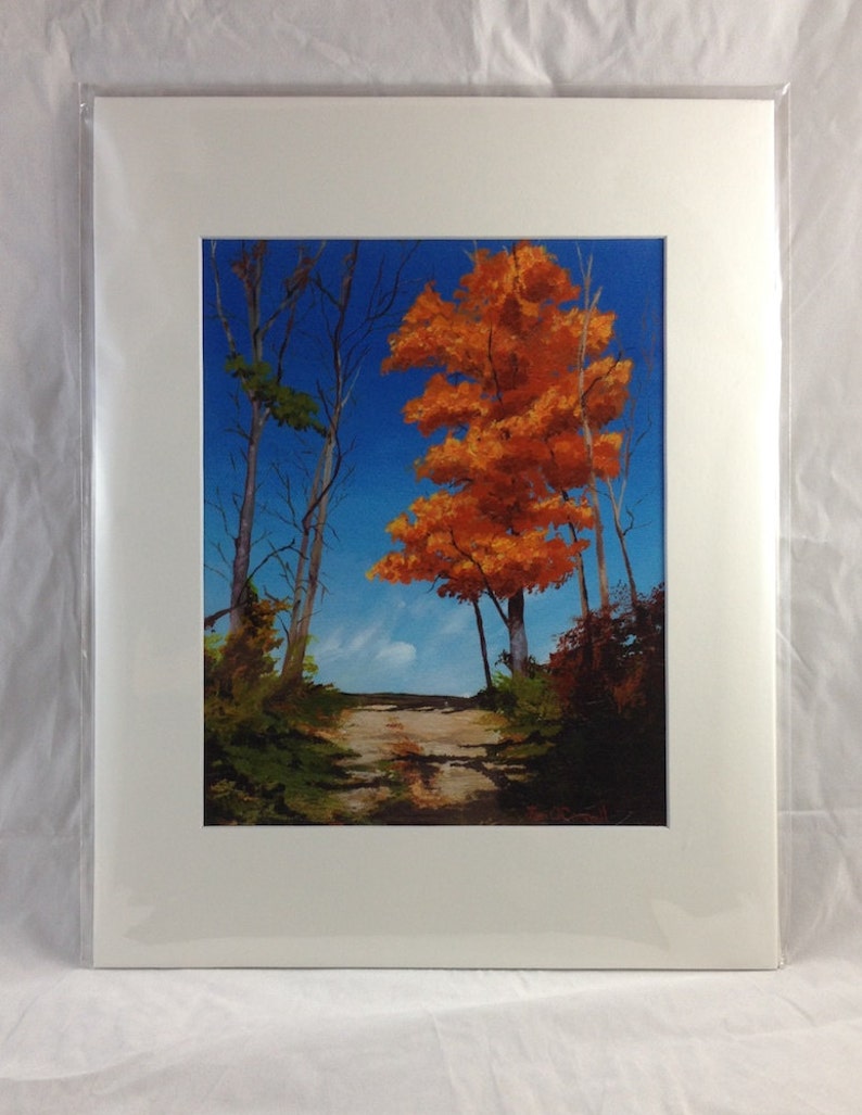 Print of Path With Orange Tree, 8x10 Print With 11x14 Mat, Reproduction ...