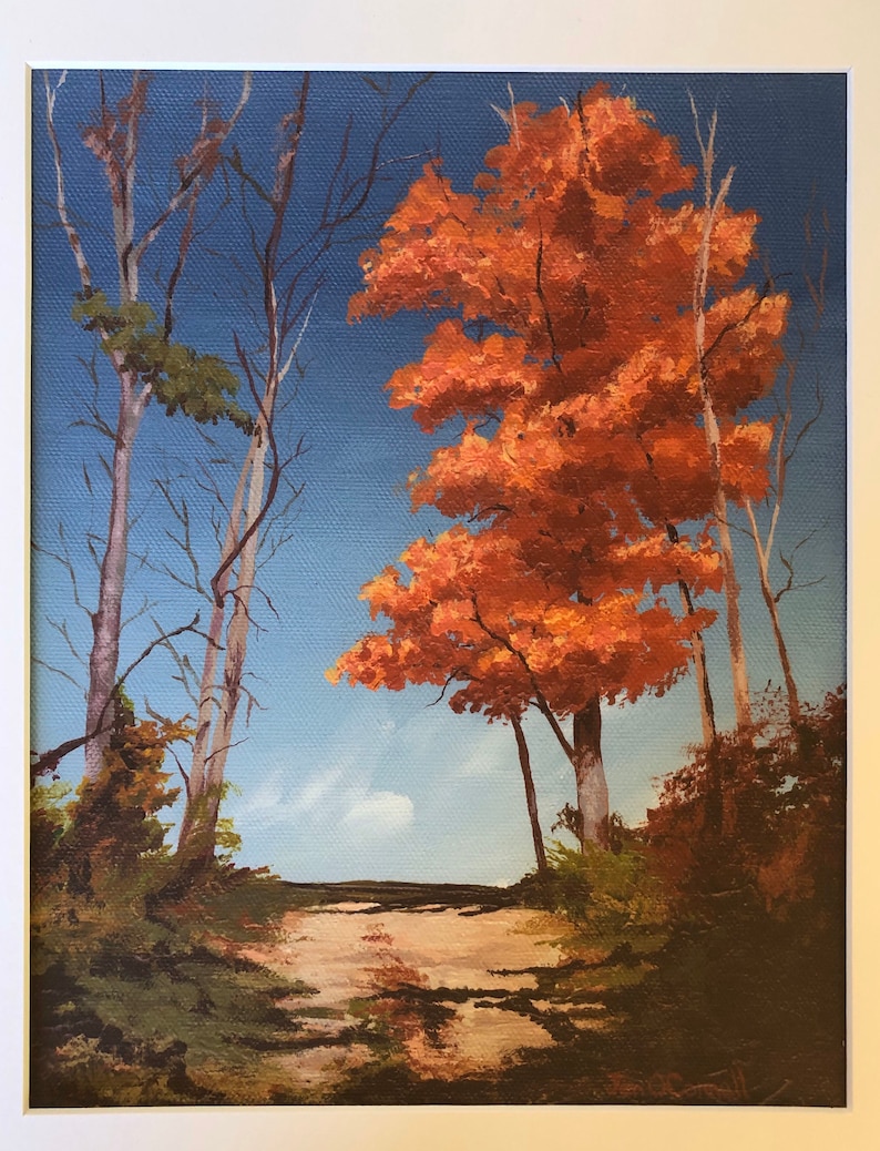 Print of Path With Orange Tree, 8x10 Print With 11x14 Mat, Reproduction ...