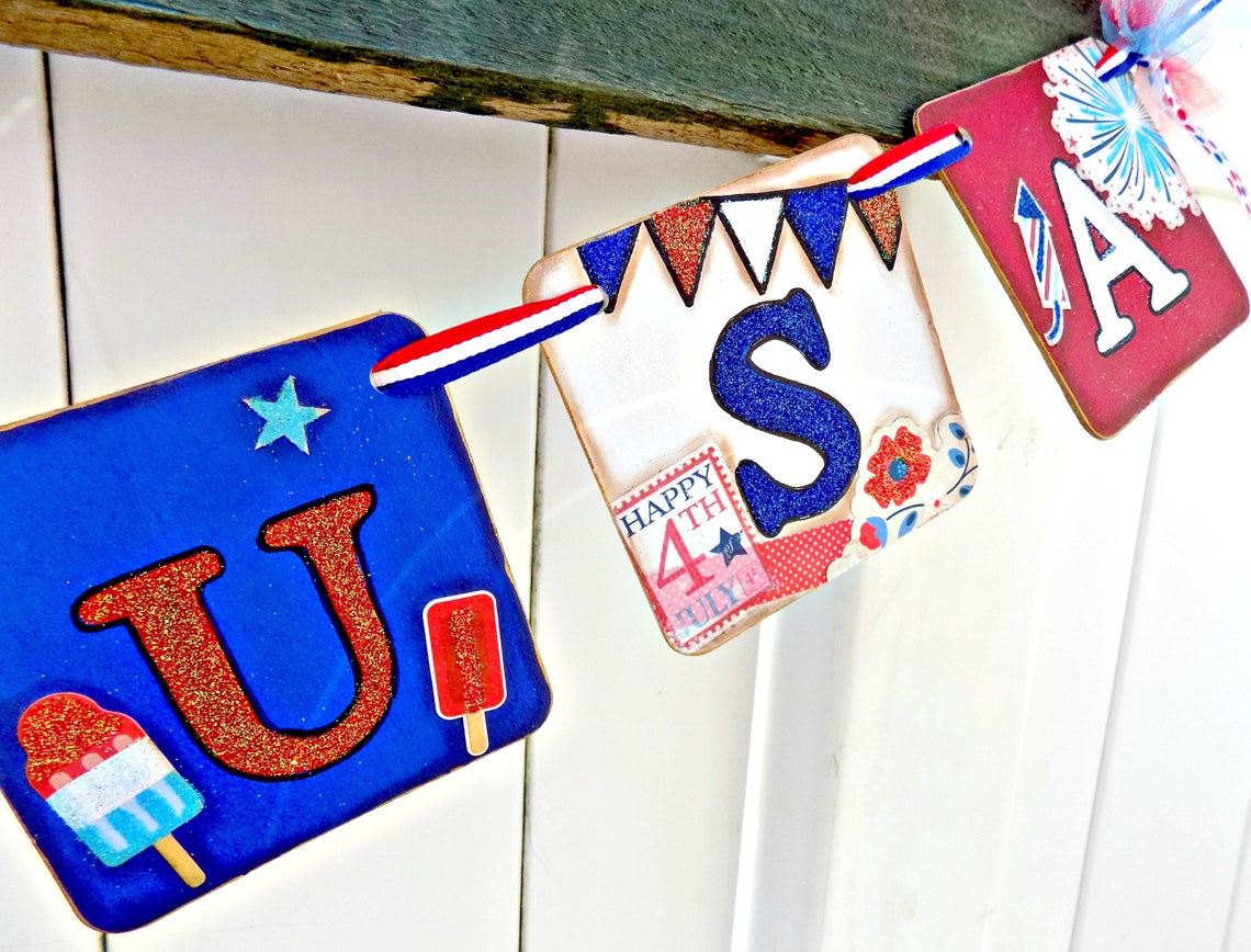 Patriotic Banner 4th of July Banner Rustic 4th of July-god | Etsy