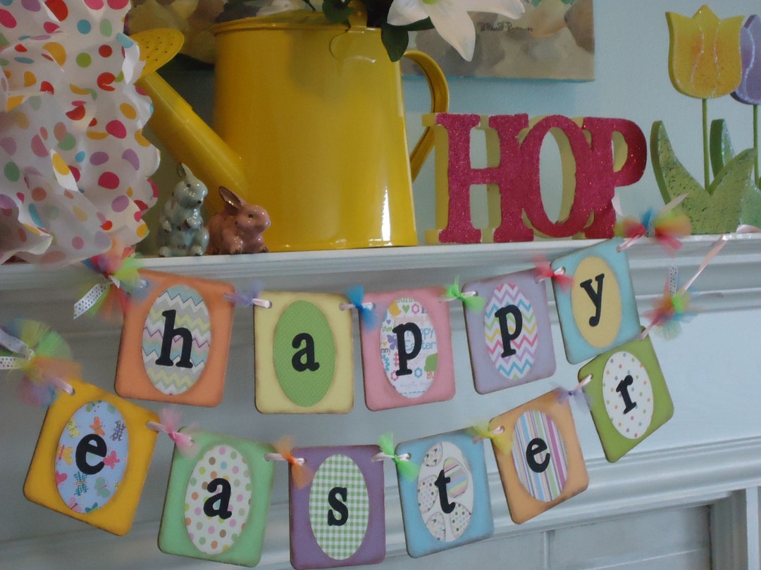 Sale Price-easter Decorations-easter Banner- Easter Garland - Happy ...
