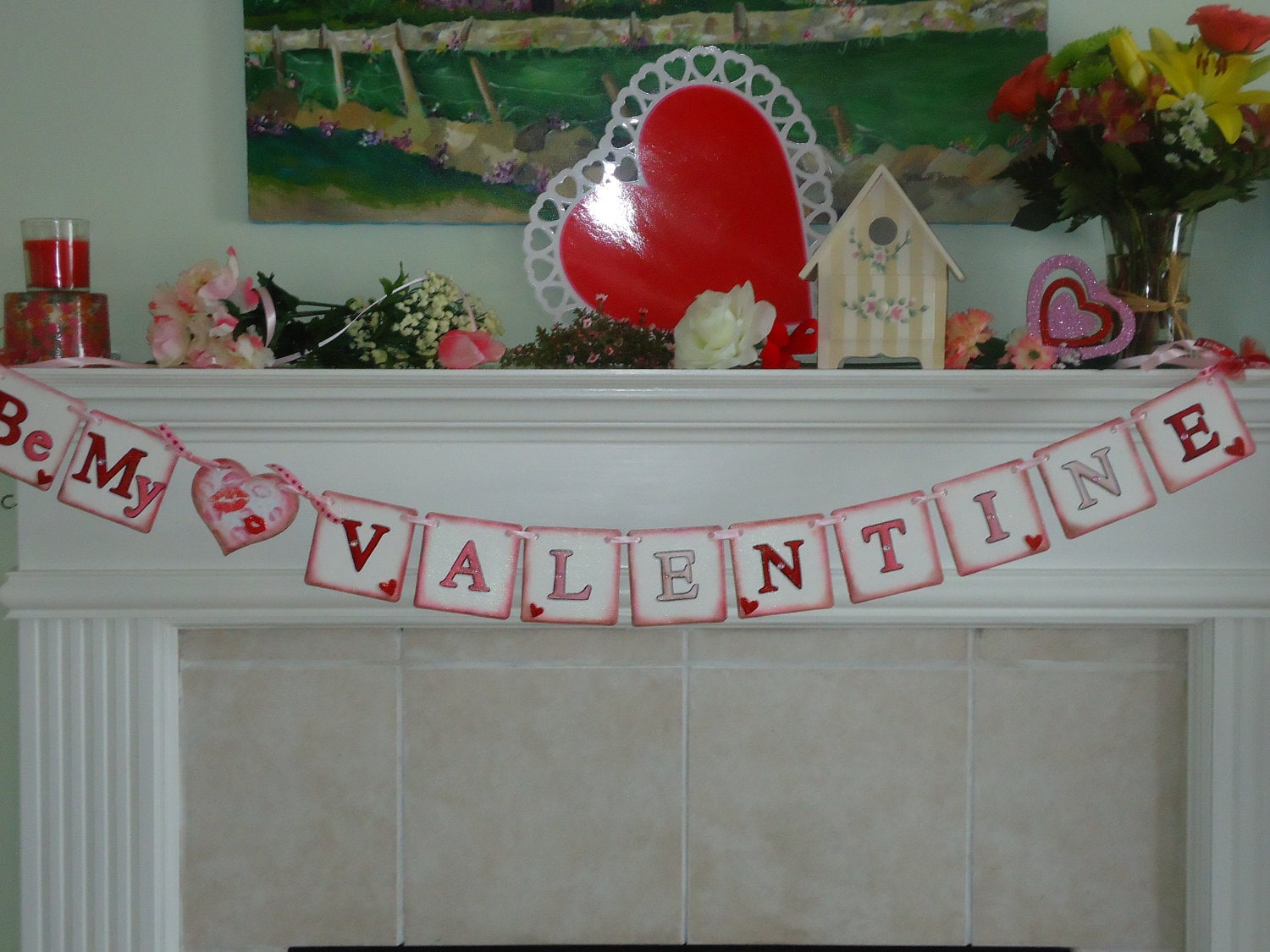 Valentine Banner-Be My Valentine Sign-Valentine Decoration | Etsy
