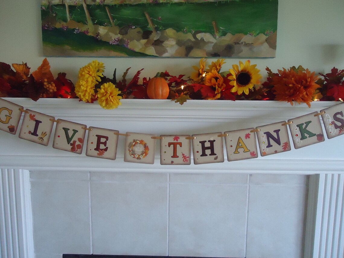 Thanksgiving Banner-give Thanks Banner-thanksgiving - Etsy