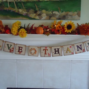 Thanksgiving Banner-give Thanks Banner-thanksgiving Garland-harvest ...