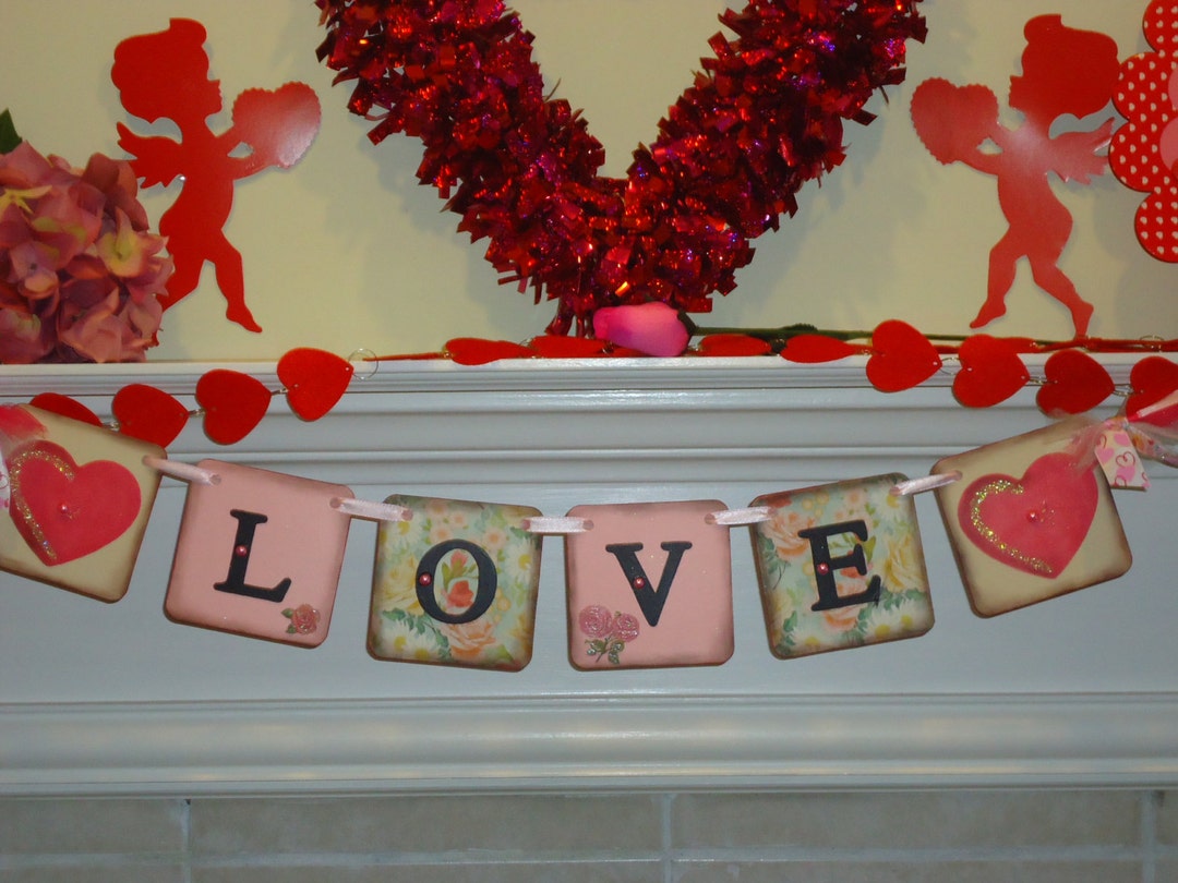 Valentines Day Sign-love Banner-valentine Banner-vintage Love Sign ...