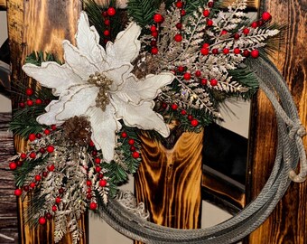 Winter Rustic Lasso Western Christmas Wreath Cowboy Christmas Lariat ...