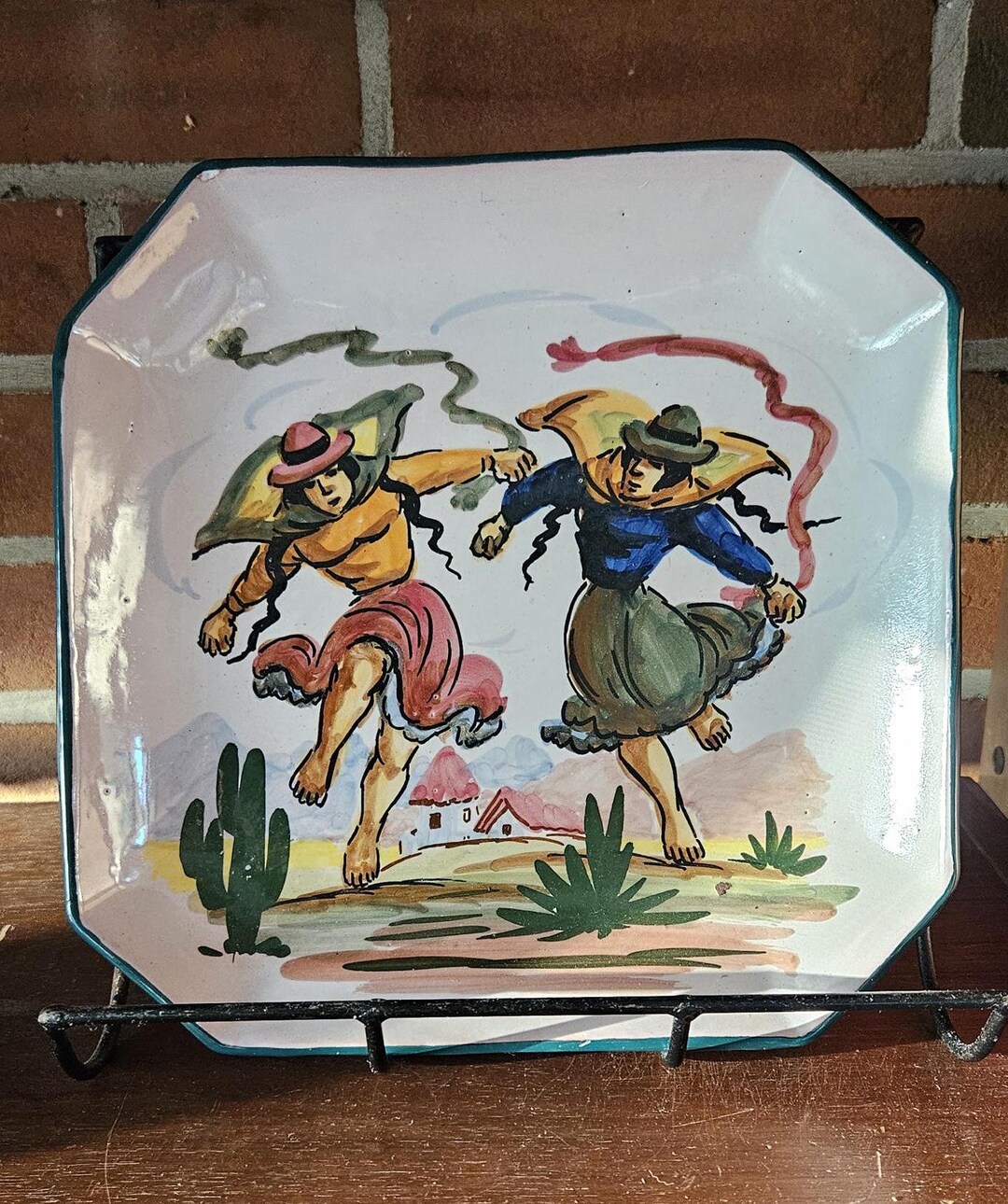 Square FCA Peru Pottery Plate With Dance Motif - Etsy