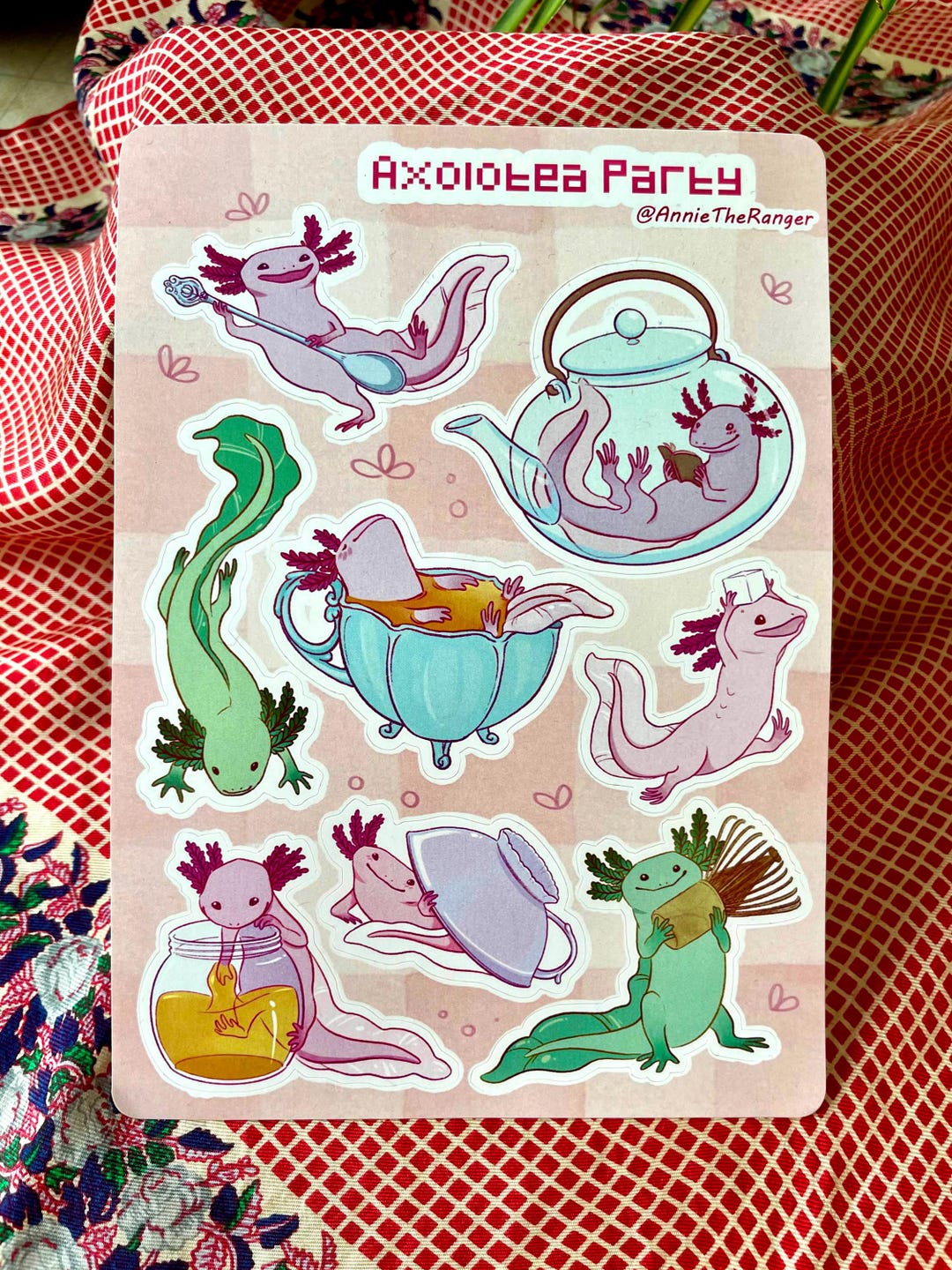 Axolotea Party Axolotl Sticker Sheet - Etsy